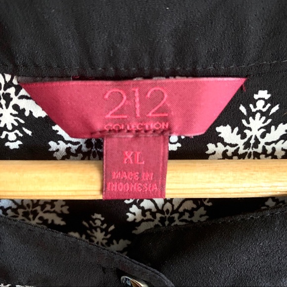 212 Collection | Tops | 22 Collection Black And White Floral Brocade ...